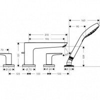Hansgrohe Talis E 71748700 Смеситель на борт ванны, в магазине ...