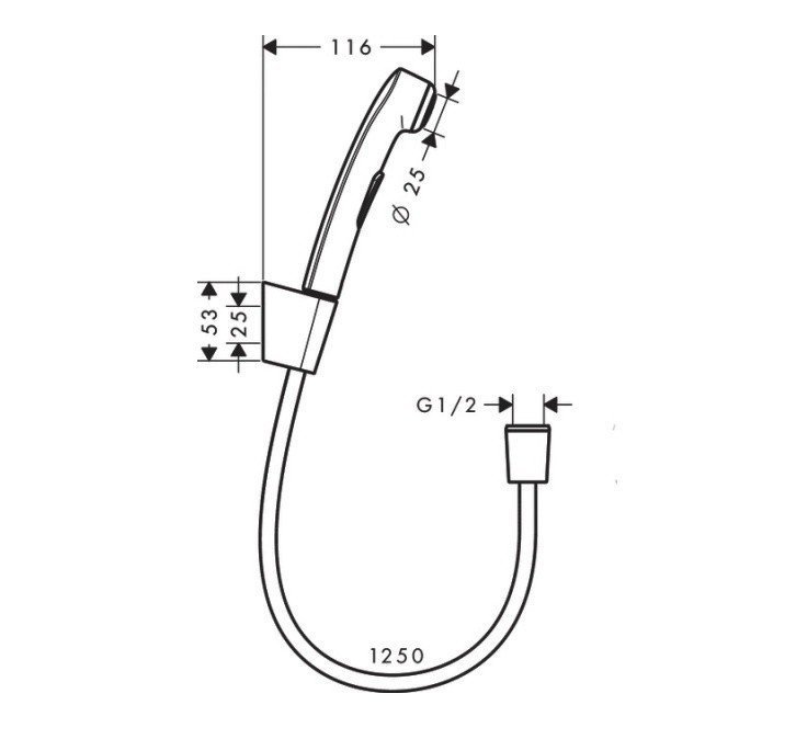 Hansgrohe 32129140 Гигиенический душ - комплект с держателем и шлангом ...