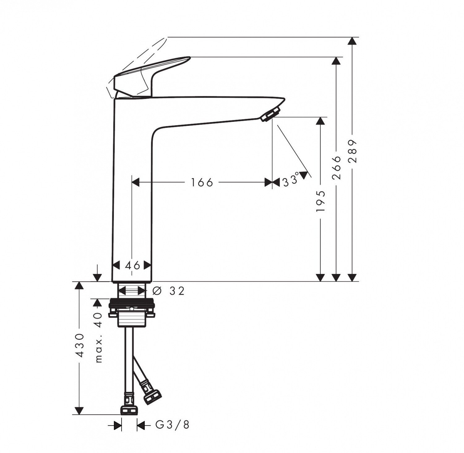Hansgrohe Logis 71091000 Высокий смеситель для раковины (хром), купить ...