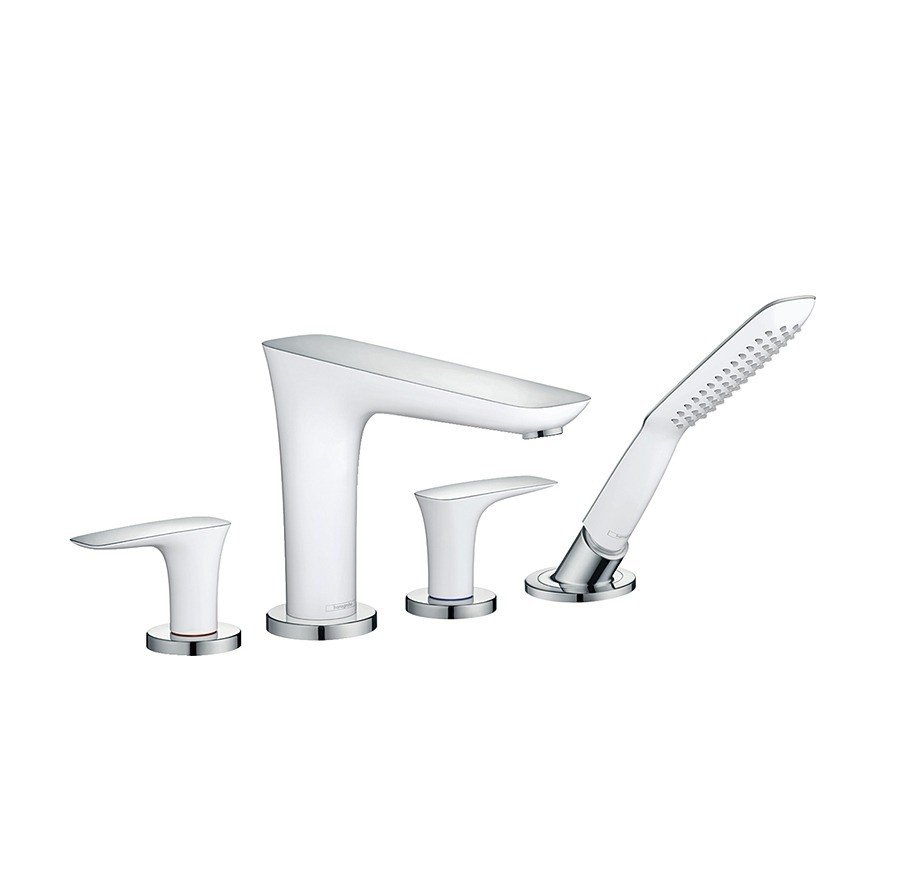 Hansgrohe PuraVida 15446400 - Смеситель на борт ванны (белый - хром), в ...