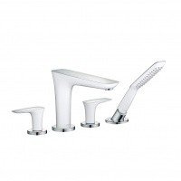 Hansgrohe PuraVida 15446400 - Смеситель на борт ванны (белый - хром), в ...
