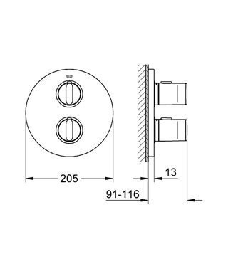 GROHE Ondus 19443 KS0 смеситель термостат скрытого монтажа для душа ...