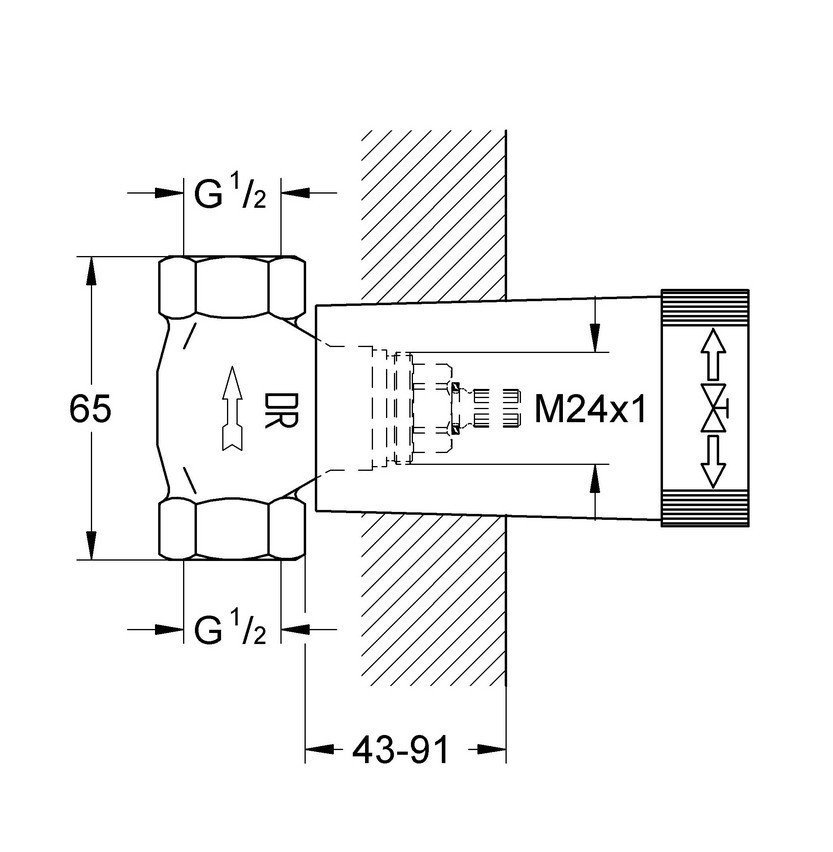 GROHE 29032000 Вентиль скрытого монтажа, в магазине сантехники Сантехмаг.Ру