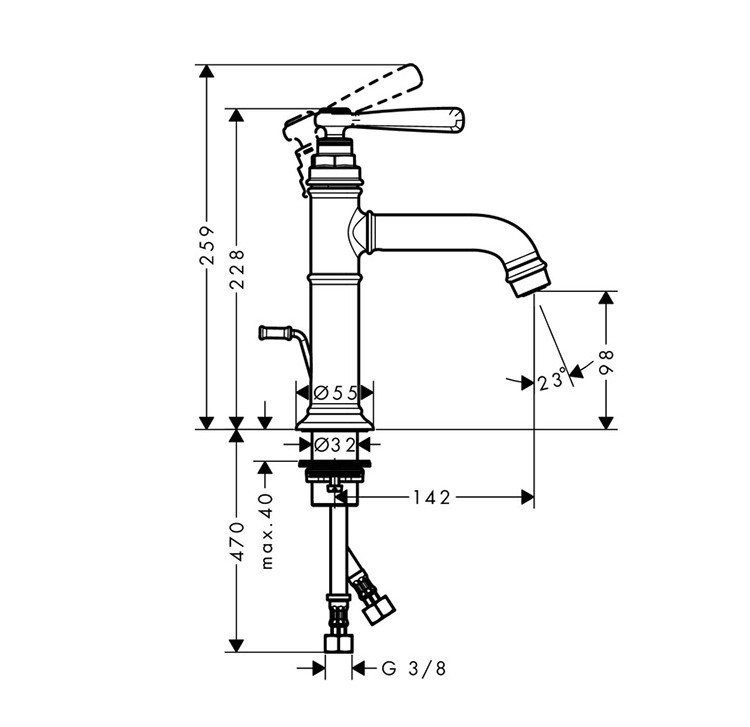 AXOR Montreux 16515820 Смеситель для раковины (Шлифованный никель), в ...
