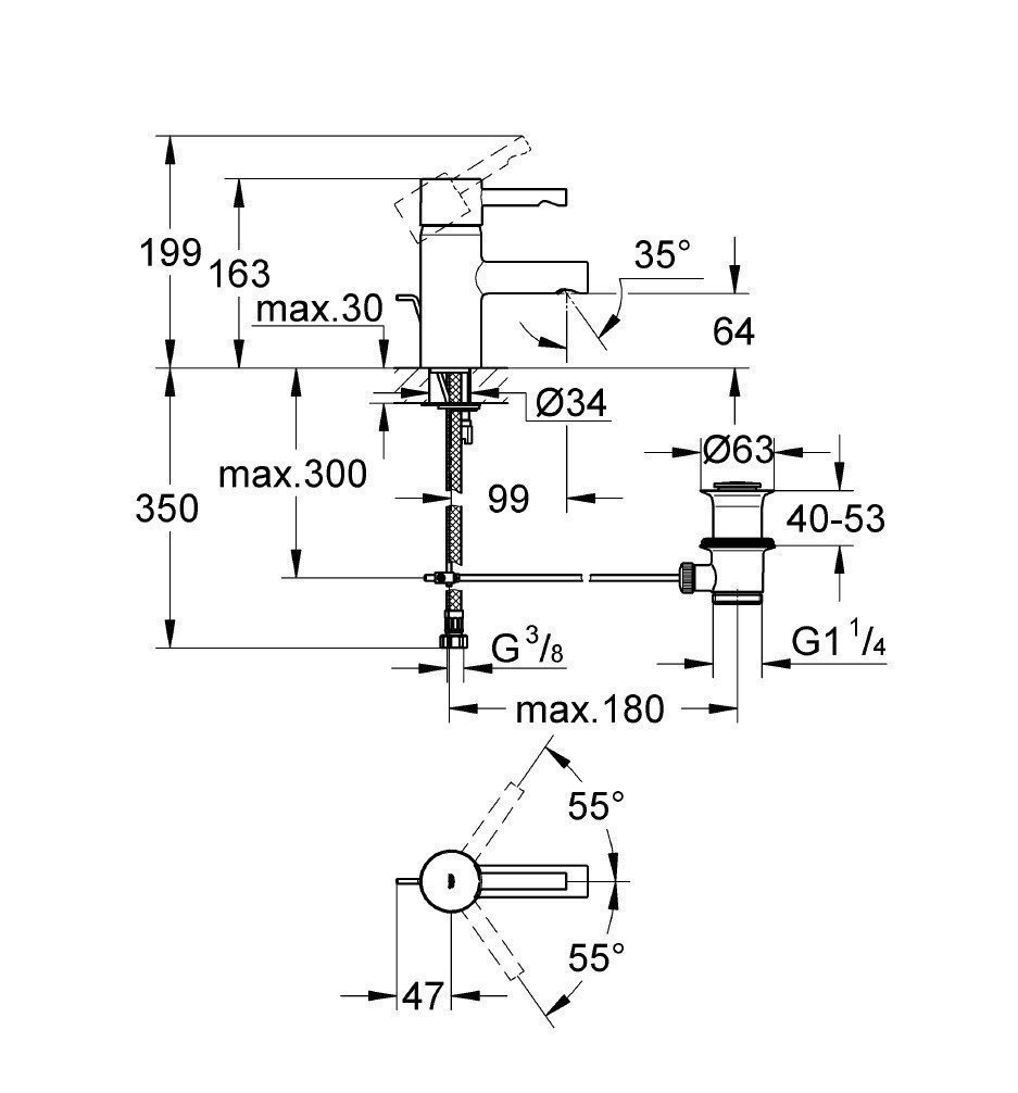 GROHE Essence 33562000 Смеситель для раковины, в магазине сантехники ...