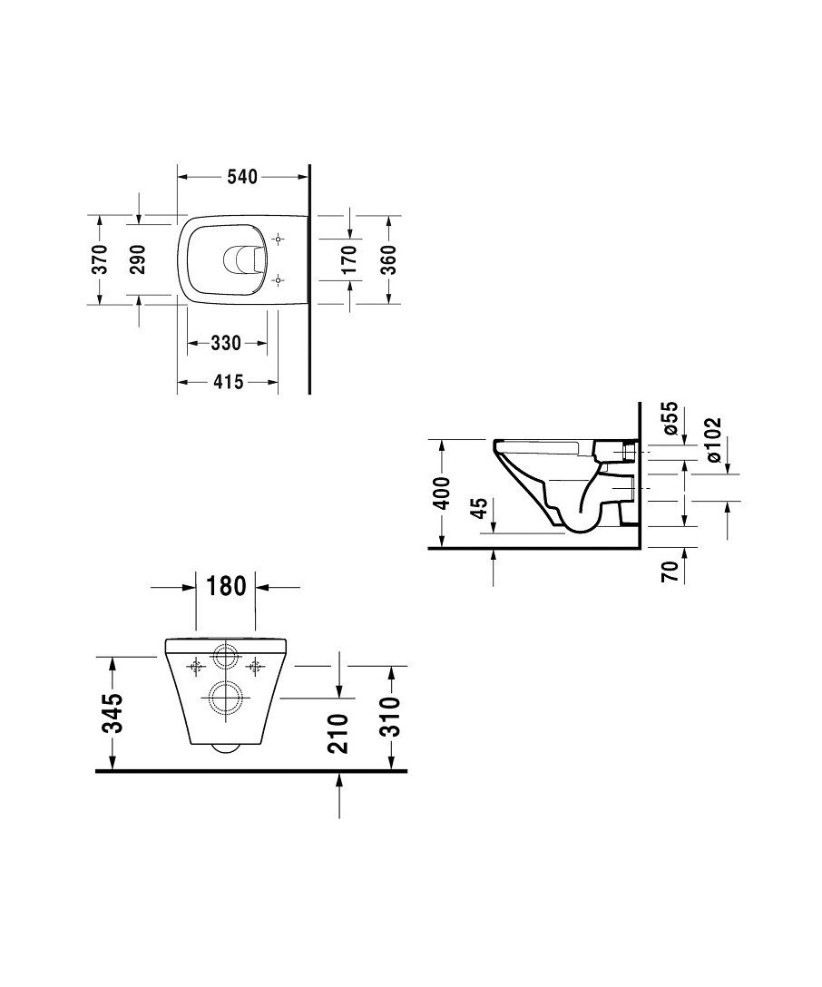 Duravit DuraStyle 253809 00 00 Унитаз подвесной (белый), купить в ...