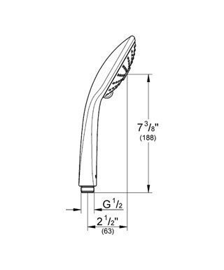 GROHE Euphoria 27239 000 Ручной душ Massage, 1/2" (хром), в магазине ...