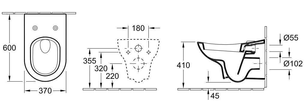 Подвесной унитаз 561010R1 Villeroy Boch My Nature, купить в магазине ...