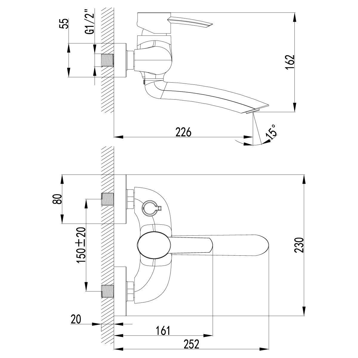 Lemark Atlantiss LM3214C - Смеситель для ванны с поворотным изливом ...