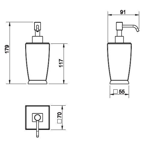Дозатор жидкого мыла Gessi MIMI 33238 031 (белая керамика, хром), в ...
