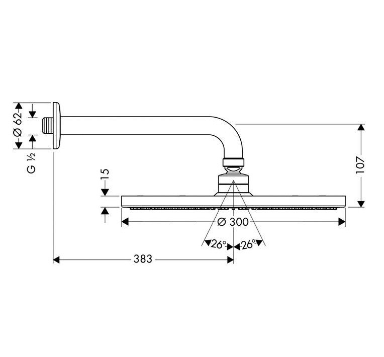 Hansgrohe Raindance AIR 300 mm 27493000 Верхний душ в комплекте с ...