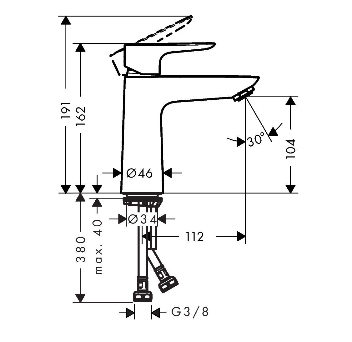 Смеситель для раковины 71712000 Hansgrohe Talis E (хром), в магазине ...