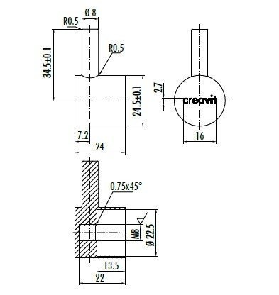 Creavit JK001 Угловой вентиль для подключения смесителя ½ * ⅜ (хром), купить в магазине ...