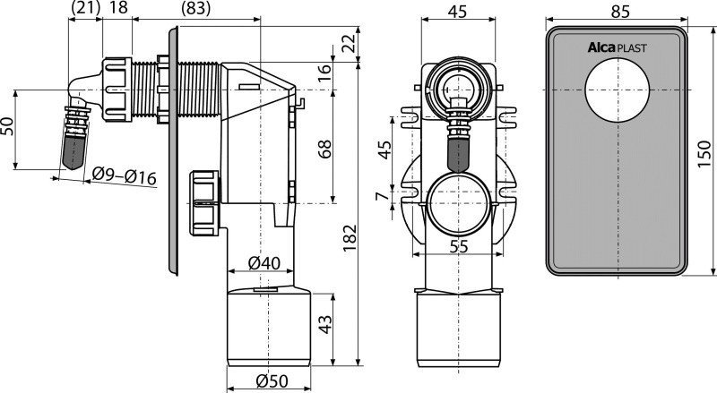 AlcaPlast AKS7 Сифон для сбора конденсата, в интернет-магазине ...