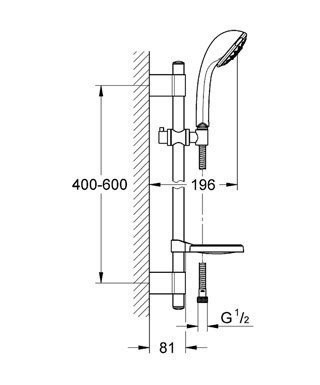 Grohe Relexa 100 Five 27133000 Душевой гарнитур (хром), в магазине ...