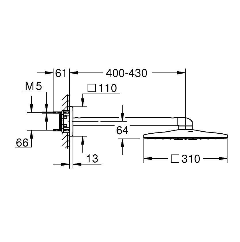 Grohe Rainshower 310 SmartActive Cube 26479000 Верхний душ с ...