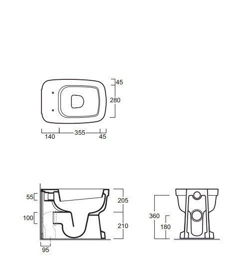 Унитаз напольный приставной EVO01 Simas Evolution, купить в магазине сантехники Сантехмаг.Ру
