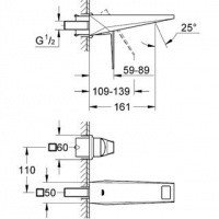 Смеситель для раковины 19781 000 Grohe Allure Brilliant вынос 161 мм ...