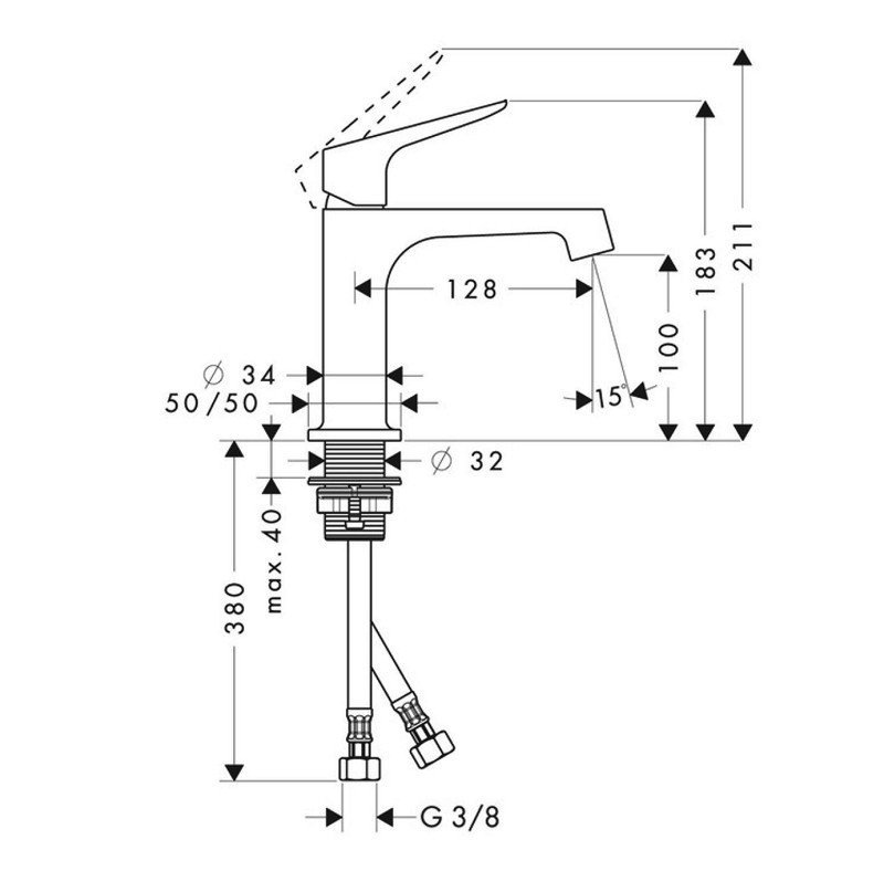 Axor Citterio M 34017000 Смеситель для раковины, без донного клапана ...