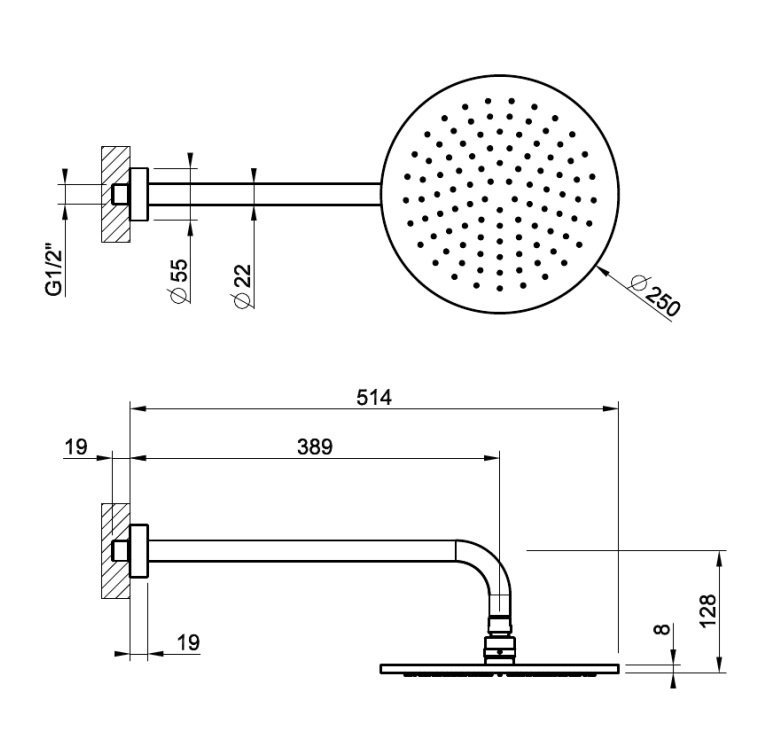 GESSI Origini 66148.727 Верхний душ Ø 250 мм (латунь шлифованная), в ...