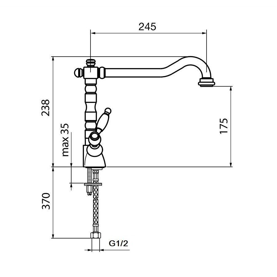 Webert Dorian DO780102010 Смеситель для кухни (золото), купить в магазине сантехники Сантехмаг.Ру