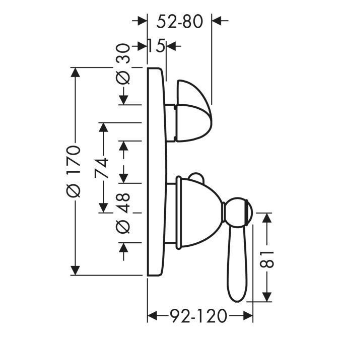Смеситель Hansgrohe Axor Carlton 17720090 Термостат, в магазине ...