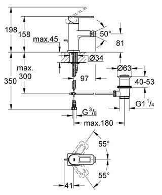 Смеситель для биде 32636 LS0 GROHE Quadra, белая луна, в магазине ...