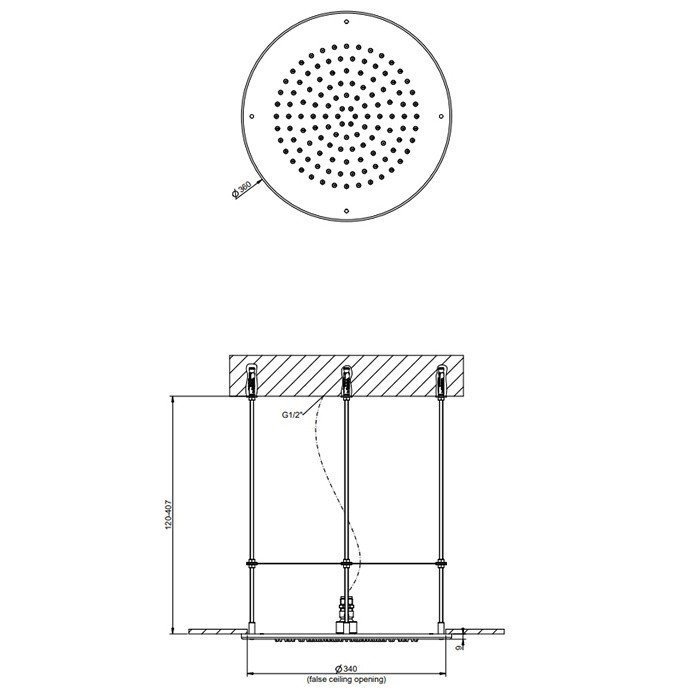 Gessi Emporio 33099.238 Верхний душ Ø 360 мм (нержавеющая сталь), в ...
