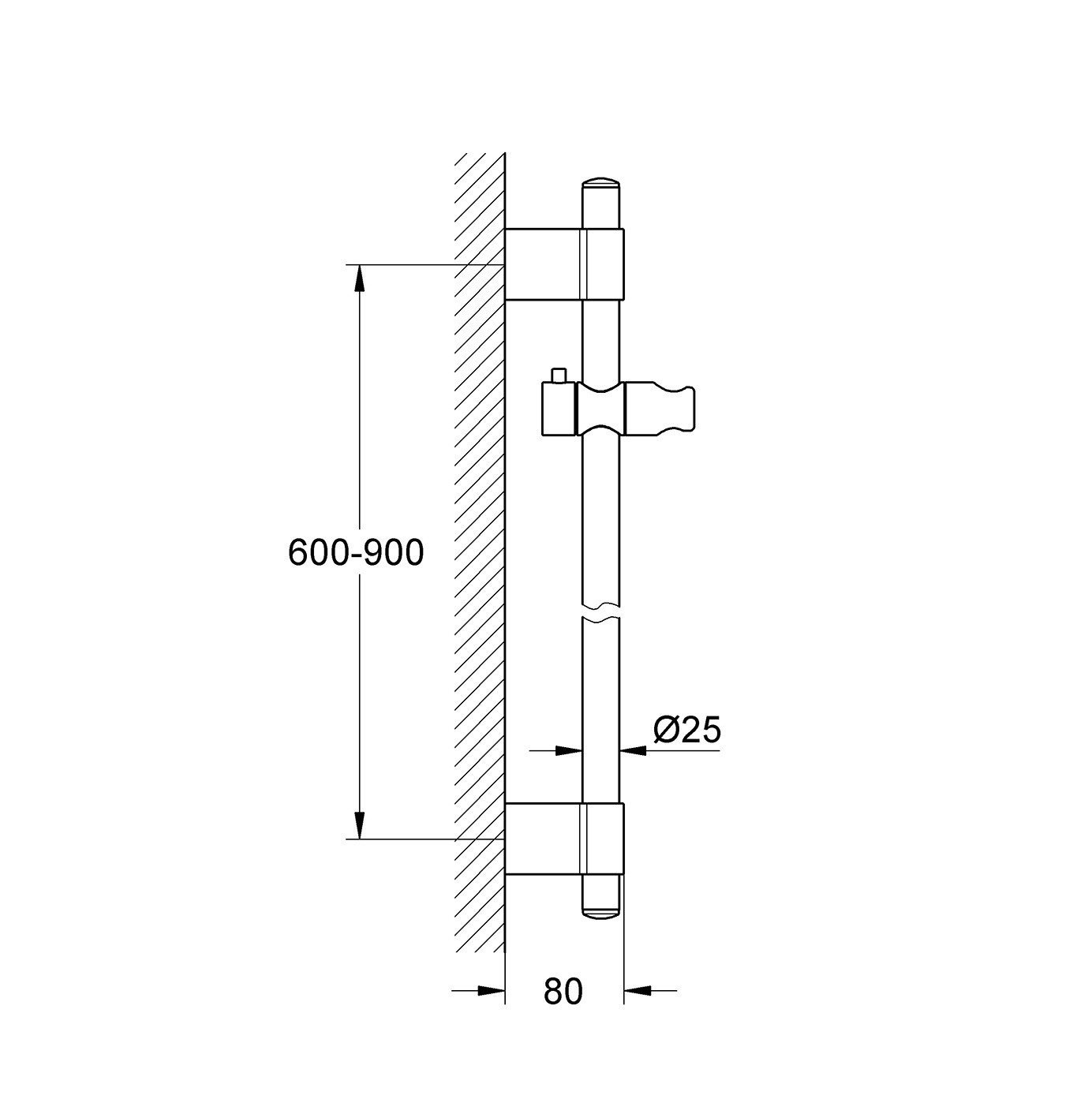 GROHE Power Soul 27785000 - Душевая штанга 900 мм (хром), в магазине ...