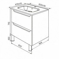 IDDIS Edifice EDI60WFi95K Тумба с раковиной напольная 600*470 мм (белый ...