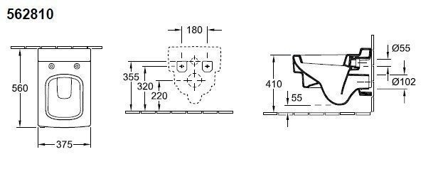 Подвесной унитаз Villeroy Boch Memento 562810R1, в магазине сантехники ...