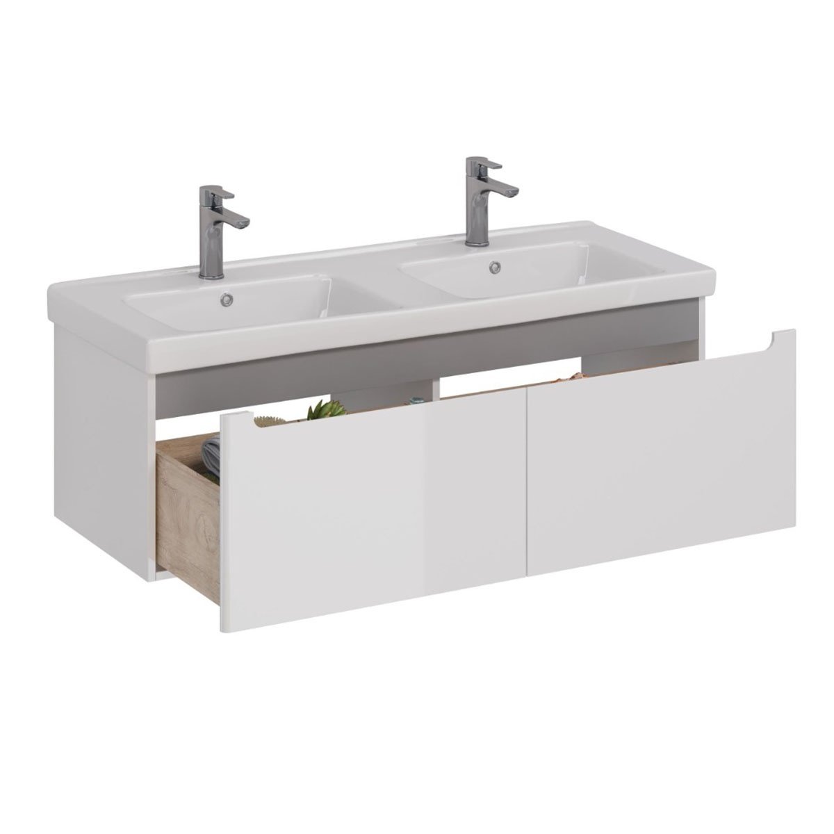 Lemark BUNO MINI LM05BM125T Тумба для раковины 1255*470 мм (белый глянцевый), купить в магазине ...