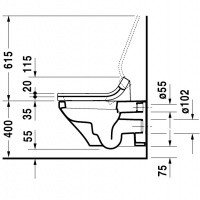DURAVIT DuraStyle 2537590000 Унитаз подвесной, цвет - Белый, в наличии ...