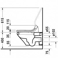 DURAVIT DuraStyle 2537590000 Унитаз подвесной, цвет - Белый, в наличии ...