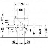 DURAVIT DuraStyle 2537590000 Унитаз подвесной, цвет - Белый, в наличии ...