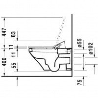 DURAVIT DuraStyle 2537590000 Унитаз подвесной, цвет - Белый, в наличии ...