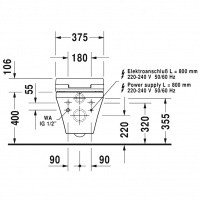 DURAVIT DuraStyle 2537590000 Унитаз подвесной, цвет - Белый, в наличии ...