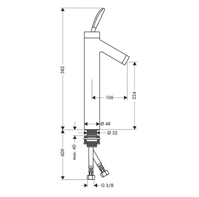 Axor Starck Classic 10028000 Высокий смеситель для раковины, в магазине ...