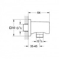 Подключение для душевого шланга 27076 LS0 GROHE Rainshower, белая луна ...