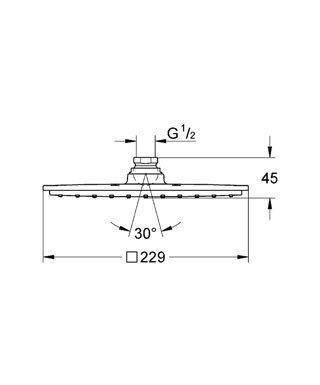 Верхний душ 27479 000 GROHE Rainshower Allure, хром, металл, 210 x 210 ...
