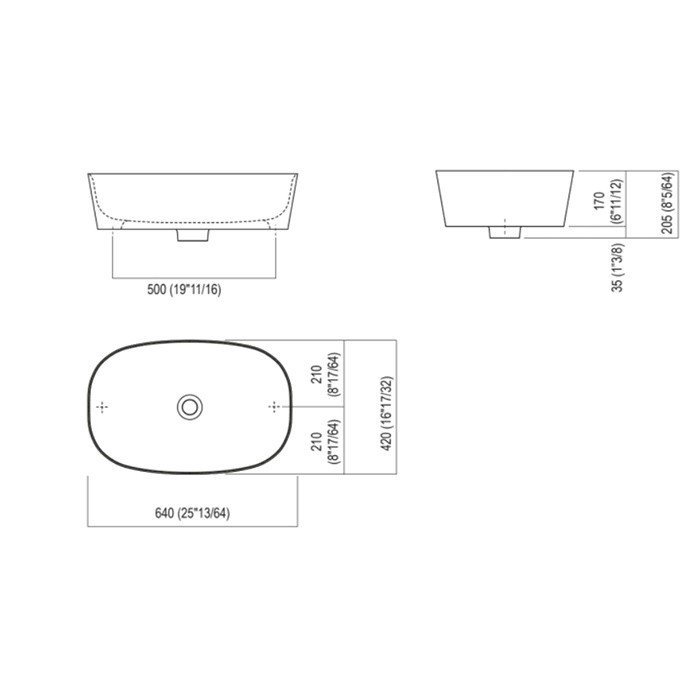 Agape Neb ACER0701ZG*0 Раковина накладная 64 см (белый | серый), в ...