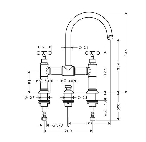 AXOR Montreux 16510130 Смеситель для раковины на 3 отверстия ...