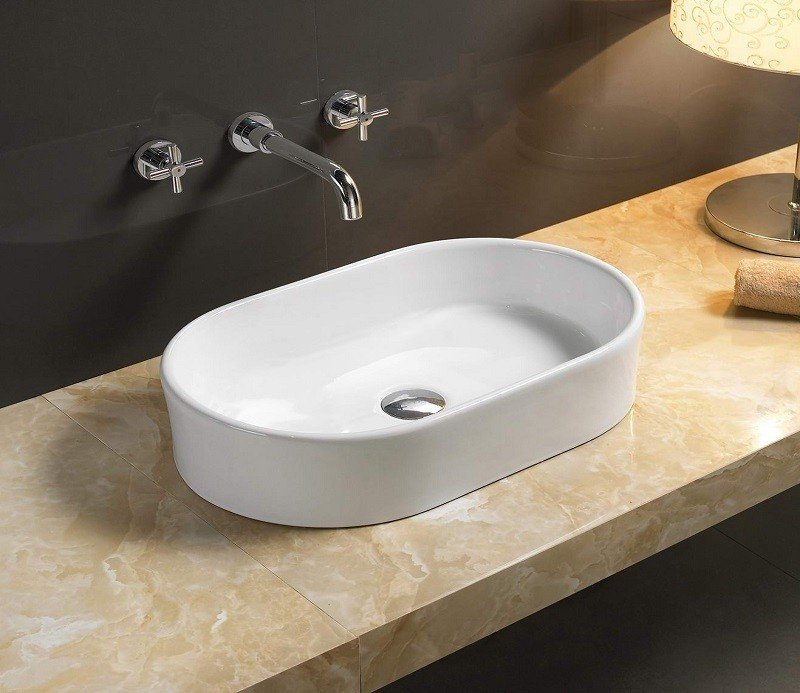 CeramaLux N 9025 Раковина накладная на столешницу 52*30 см (белый), купить в интернет-магазине ...