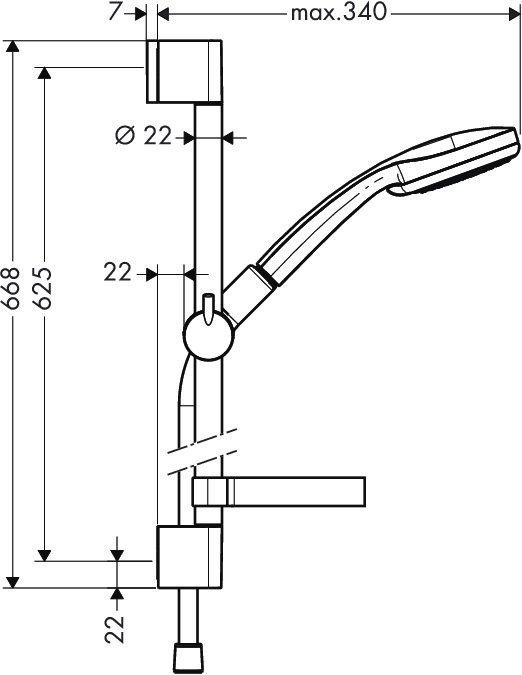 Hansgrohe Croma 100 Vario/Unica’C 27772000 Душевой гарнитур (хром ...