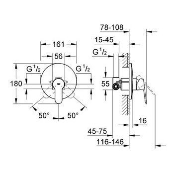 GROHE BauEdge 29078000 Смеситель для душа, в магазине сантехники ...
