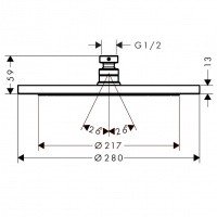Hansgrohe Croma 26220700 Верхний душ Ø280 мм, в магазине сантехники ...