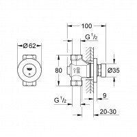 GROHE Euroeco Cosmopolitan T 36268000 Автоматический порционный вентиль ...