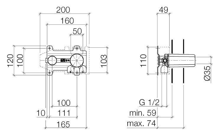 Dornbracht 35 806 970 90 Корпус скрытого монтажа смесителя для раковины ...