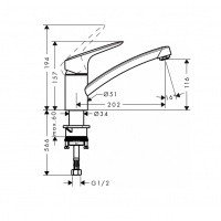 Hansgrohe Logis 120 71830000 Смеситель для кухни, купить в магазине ...