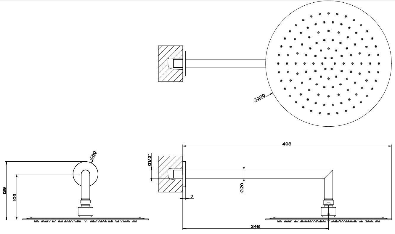 Gessi Emporio 47257.238 Верхний душ Ø 300 мм (нержавеющая сталь), в ...